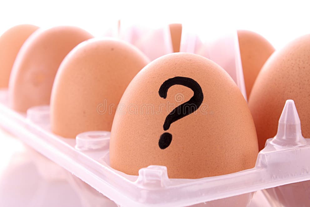 Egg with Question Mark in Box Isolated Stock Photo - Image of rich ...