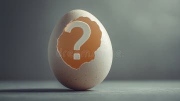 Egg with a Question Mark on a Cracked Shell. Stock Image - Image of ...