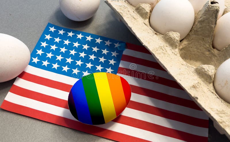 Egg with Rainbow Colors, USA Flag Stock Photo - Image of love, april ...