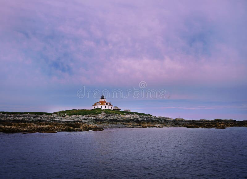 Egg Rock Lighthouse Off the Coast of Bar Harbor Maine Stock Photo ...