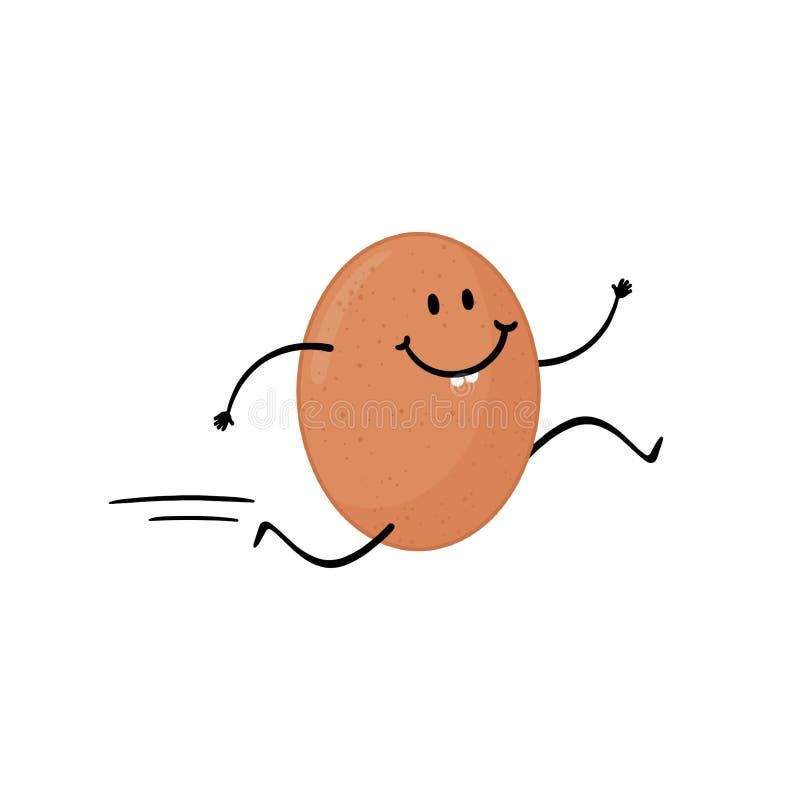 Egg Running Illustration on White Background Stock Illustration ...