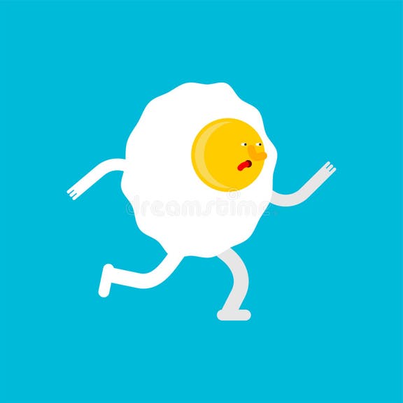 Egg is Running. Fried Egg Run Stock Vector - Illustration of morning ...