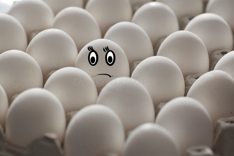 Egg with sad face stock image. Image of protein, composition - 131768527