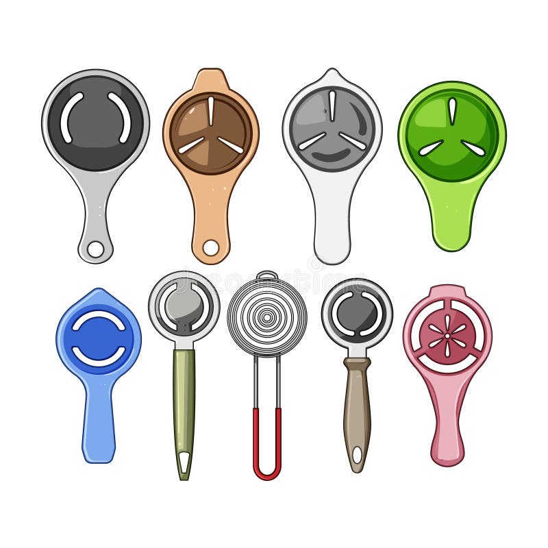 Egg Separator Tool Set Cartoon Vector Illustration Stock Illustration ...