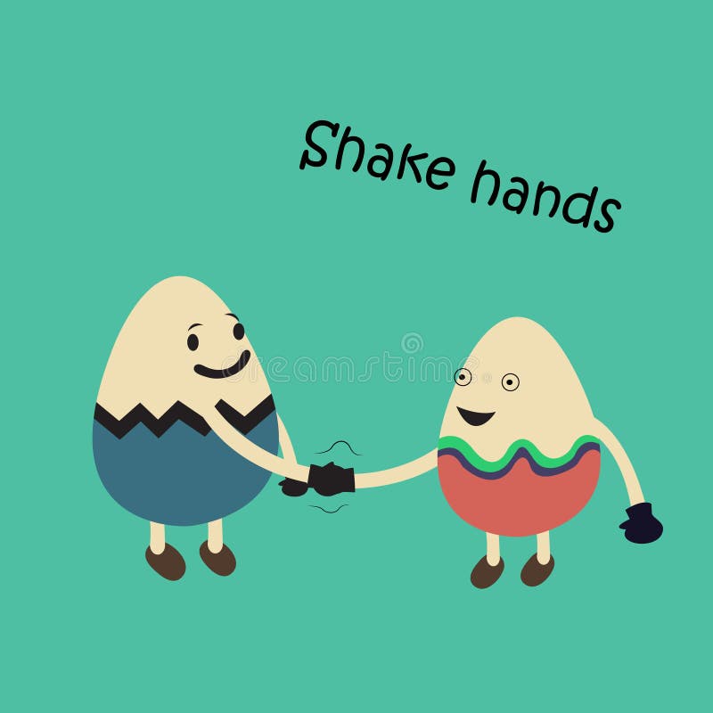 Egg shake hands stock vector. Illustration of character - 64361985