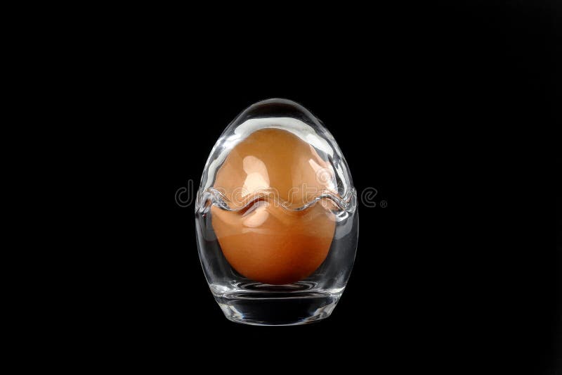 Egg in Egg Shape Glass Container Protection Shell Stock Photo - Image ...