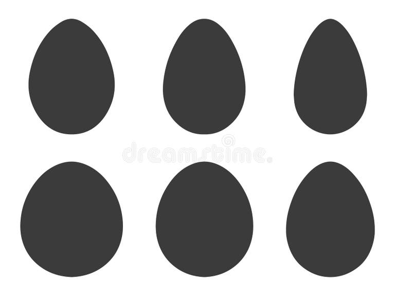 Egg Shape Silhouette Icon Symbol Set. Egg Patterns Collection with Different Shape for Easter ...