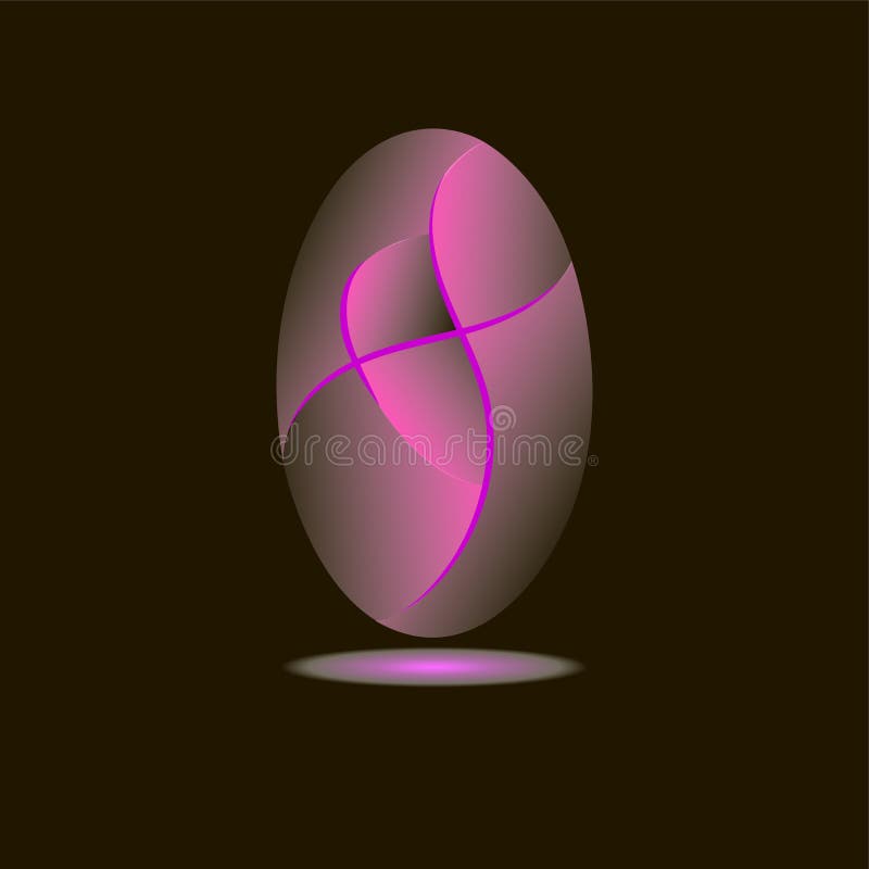 Egg-shaped Abstract Form with Gradient Divisions Stock Vector ...