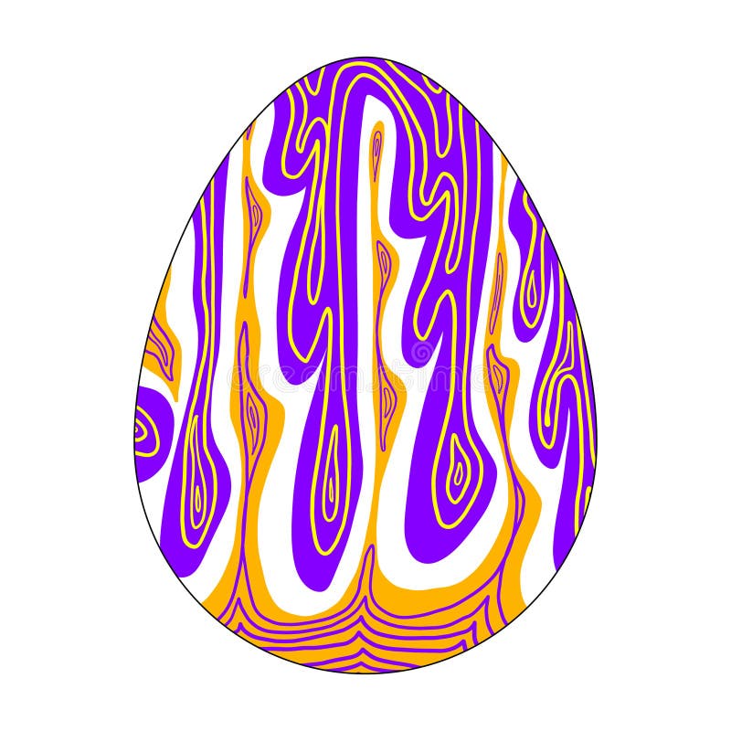 Striped & Wavy Patterned Easter Egg – Colorful Holiday Illustration ...