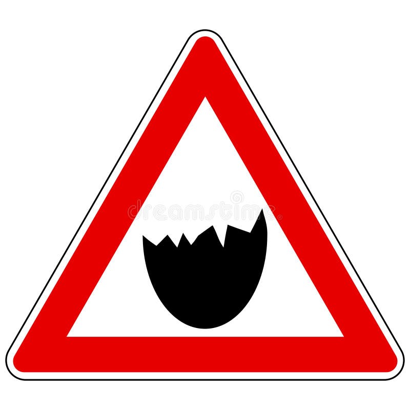 Egg Shell and Attention Sign Stock Vector - Illustration of shell, food ...