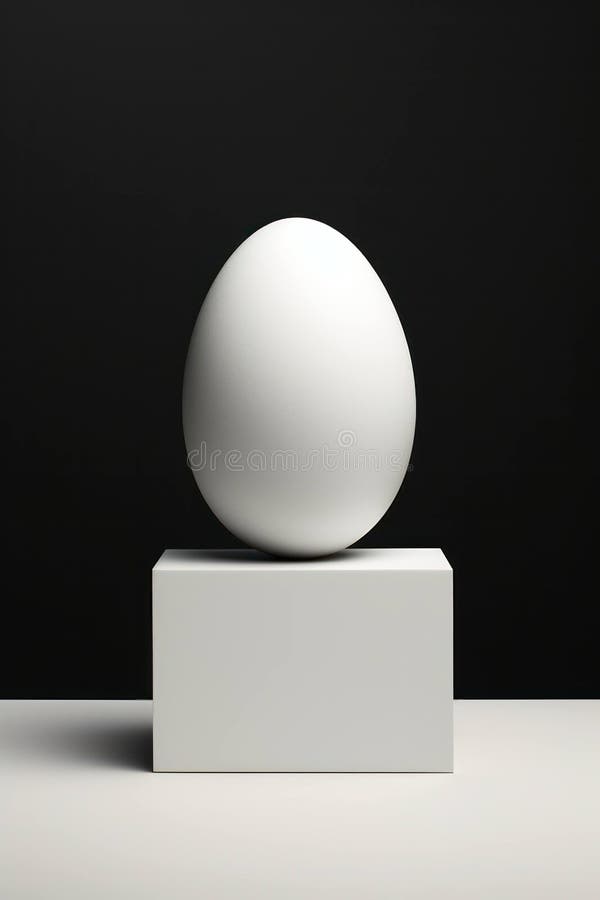 Egg Single Food Symbol Eggshell Protein Background Easter White Chicken ...