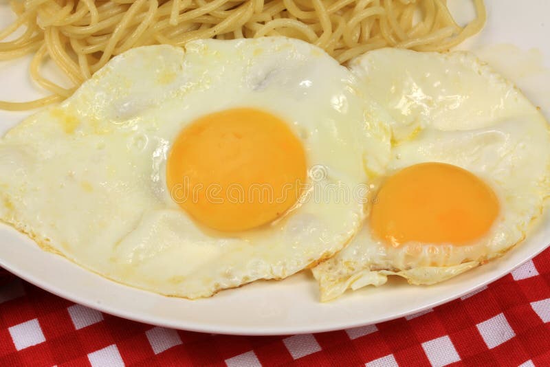Egg and spaghetti stock image. Image of eggs, breakfast - 87487533