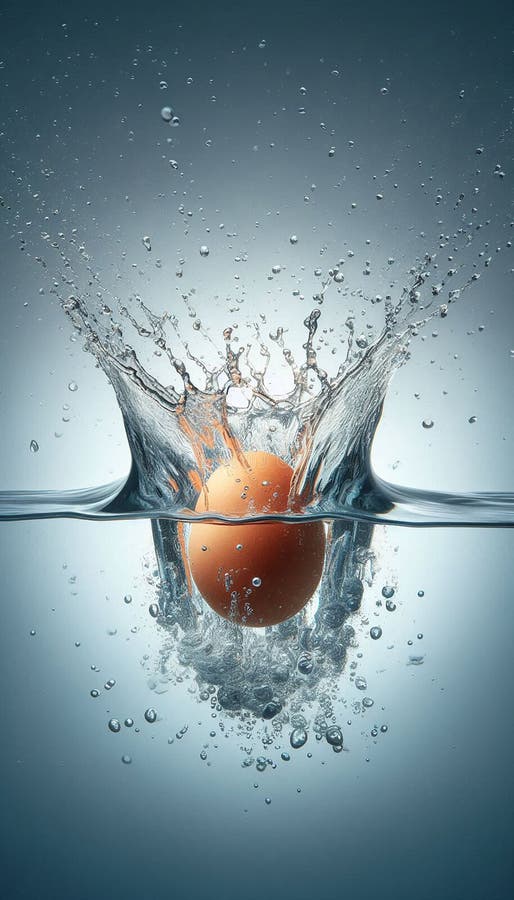 Egg Splash in Water with Rippling Effect Stock Illustration ...