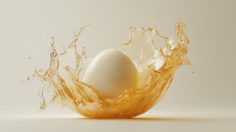 Egg Splashes into Liquid Creating a Dynamic and Artistic Scene Stock ...