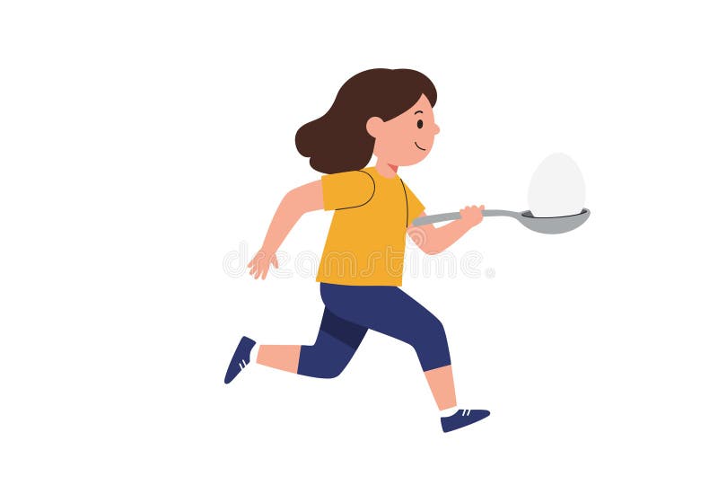 Egg and spoon race clipart stock vector. Illustration of event - 369206266