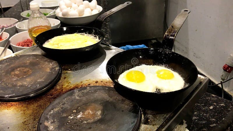 Egg Station in Breakfast Buffet, Restaurant in Cairo, Egypt. Stock ...