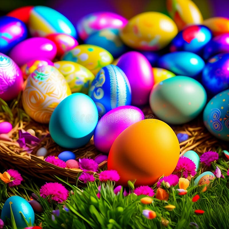 Multicolored Neon Easter Eggs Stock Illustrations – 306 Multicolored ...