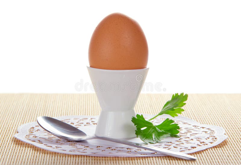 Egg in a support stock image. Image of brown, nourishment - 35378403