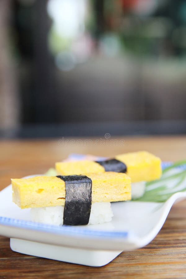 Egg sushi set stock photo. Image of culture, rice, cuisine - 136964868