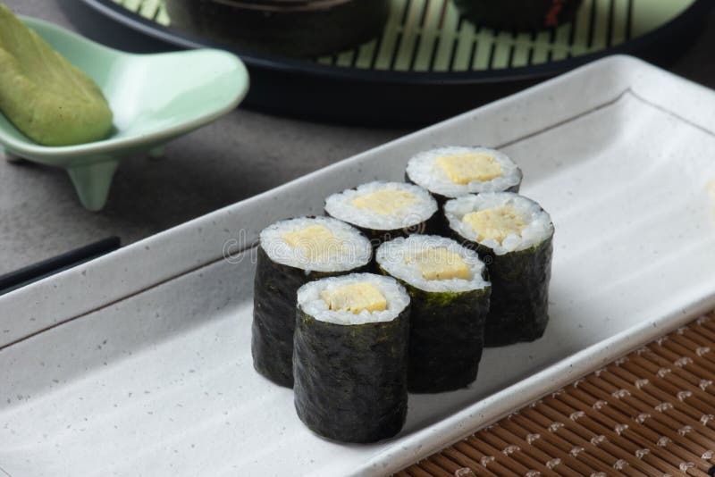 Egg Tamago Maki with Background Stock Image - Image of menu, japanese ...