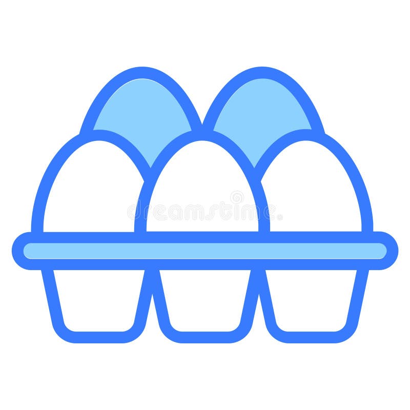 Egg Tray, Eggs Blue Outline Simple Icon Stock Vector - Illustration of ...