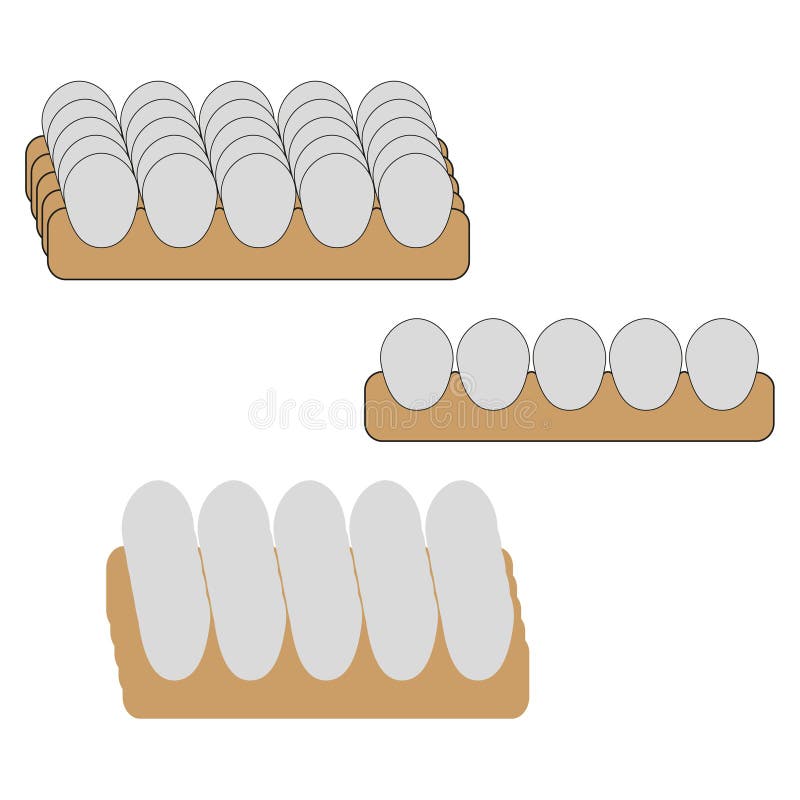 Egg Tray Icon. Gray Eggs Vector. Wooden Holder Shape. Kitchen Item ...