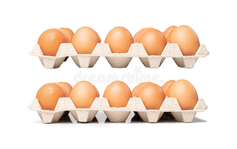 Egg Tray Isolated, Twenty Brown Eggs Pack, Fresh Organic Egg in ...