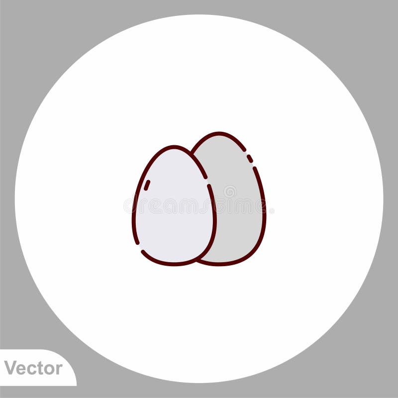 Egg Vector Icon Sign Symbol Stock Vector - Illustration of isolated ...