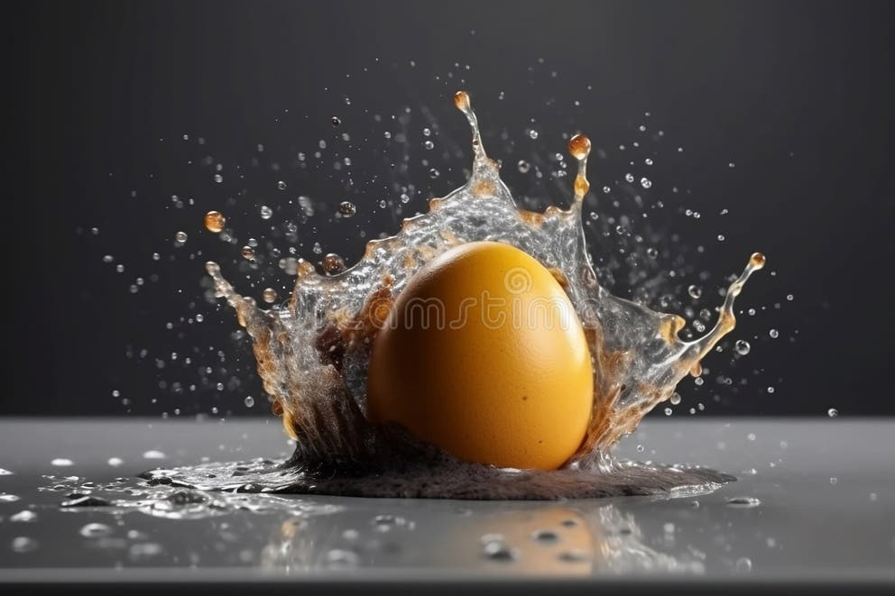Egg in Water Splash. Generative AI. Stock Illustration - Illustration ...