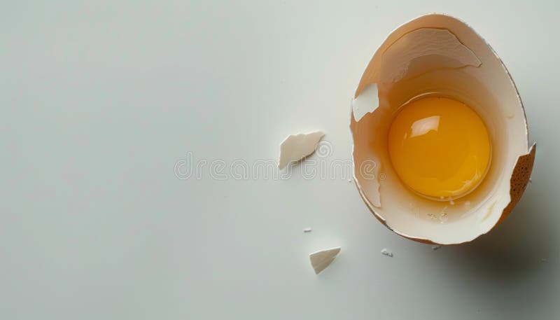 Egg on White Background with Egg is Broken Stock Illustration ...