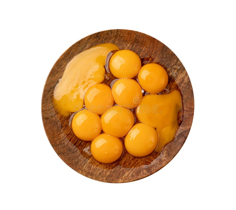 Egg Yolks On Plate Isolated Fresh Chicken Egg Yolk Separated From Whites On Wooden Rustic Plate