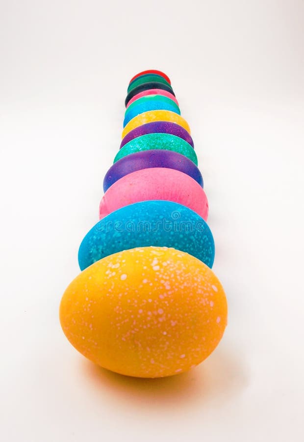 Eggactly in a Row stock image. Image of colorful, colors - 140109