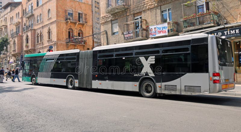 Egged Long Bus in Jerusalem Editorial Stock Photo - Image of tranzit ...