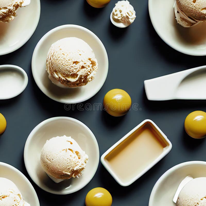 Eggnog Ice-cream on Seamless Texture Tile Stock Illustration ...