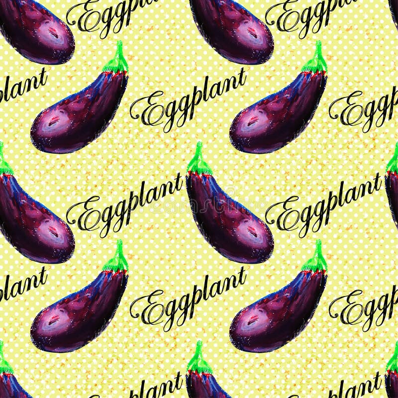 Eggplant Pattern Seamless. Purple Vegetable Background Stock Vector ...