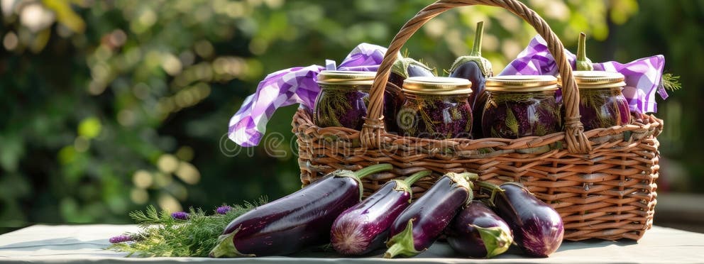 Eggplant Preservation on the Table. Selective Focus Stock Photo - Image ...