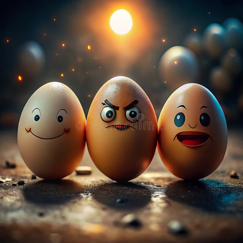 Eggs with Attitude Take on Emotions Generative Ai Stock Illustration ...