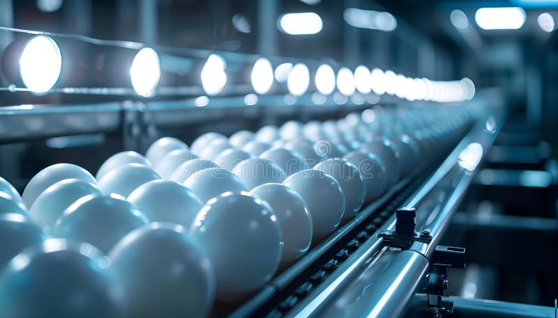 Eggs on an Automatic Conveyor Belt in an Egg Collection System ...