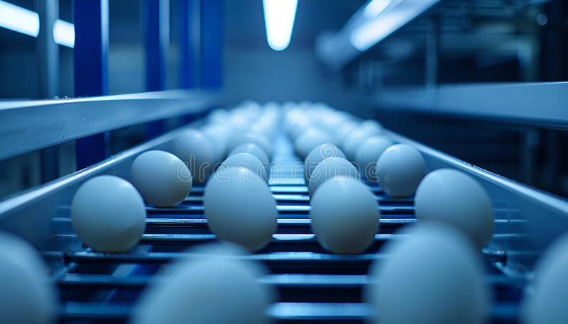 Eggs on an Automatic Conveyor Belt in an Egg Collection System ...