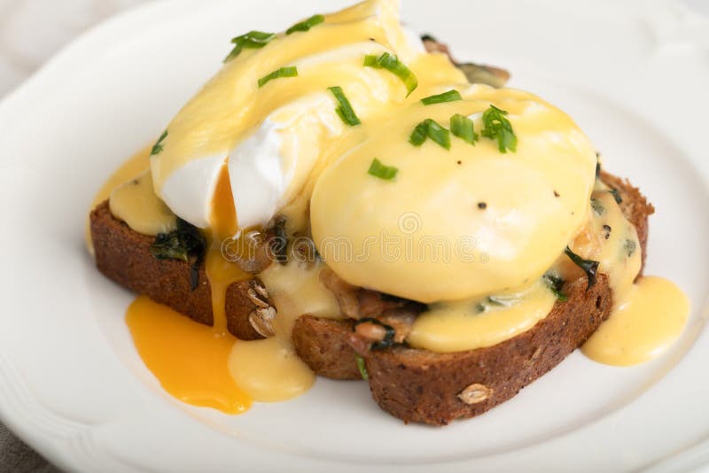 Eggs Benedict for brunch stock image. Image of natural - 139190865