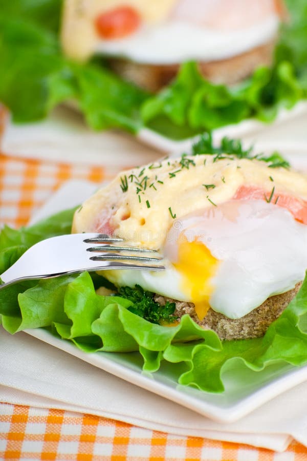 Eggs Benedict with Fish for Breakfast Stock Image - Image of lunch ...