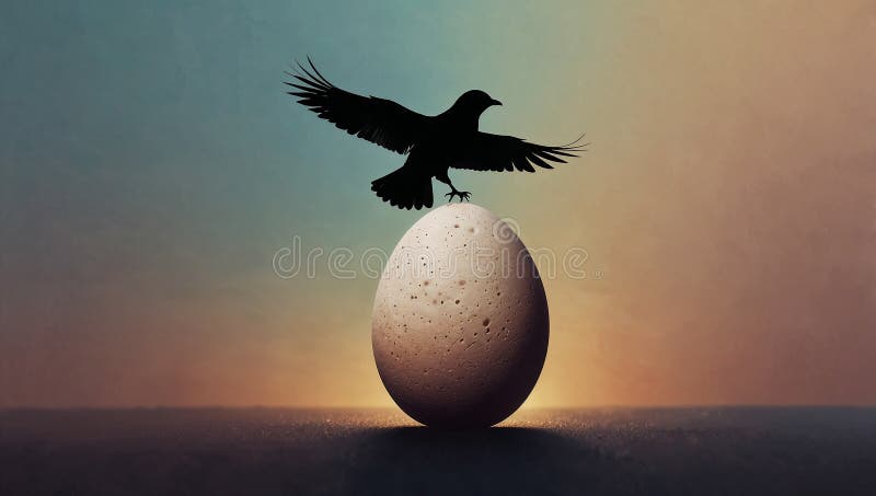 Eggs and Birds Silhouette. Minimal Abstract Evolution and Humanity ...