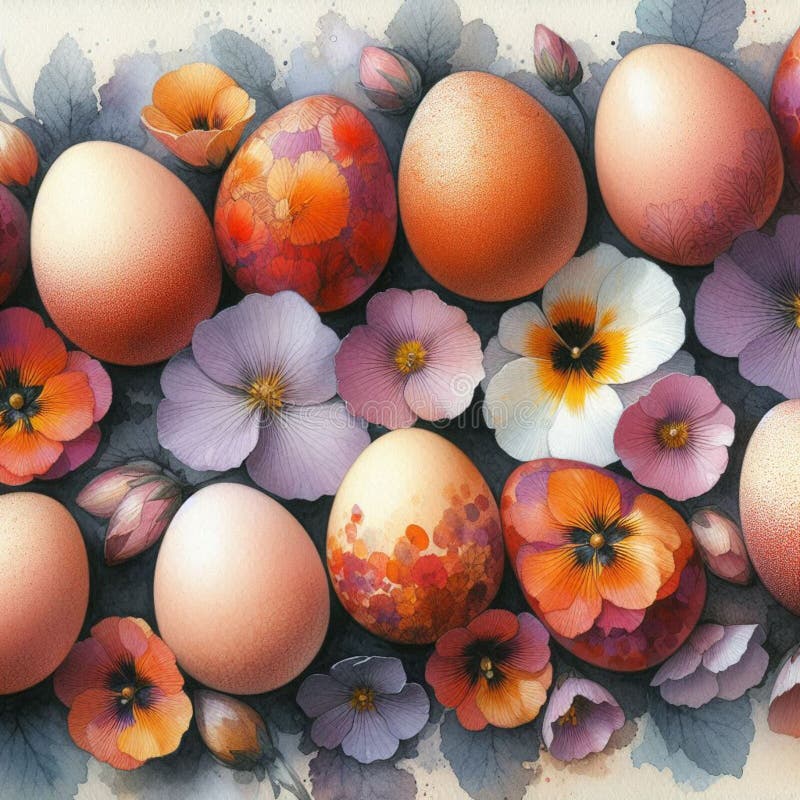 Spring Treasures: a Garden of Easter Eggs Stock Illustration ...