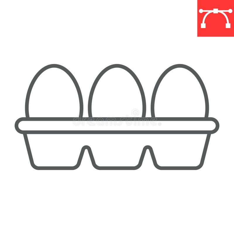 Eggs in Box Package Line Icon Stock Vector - Illustration of icon ...