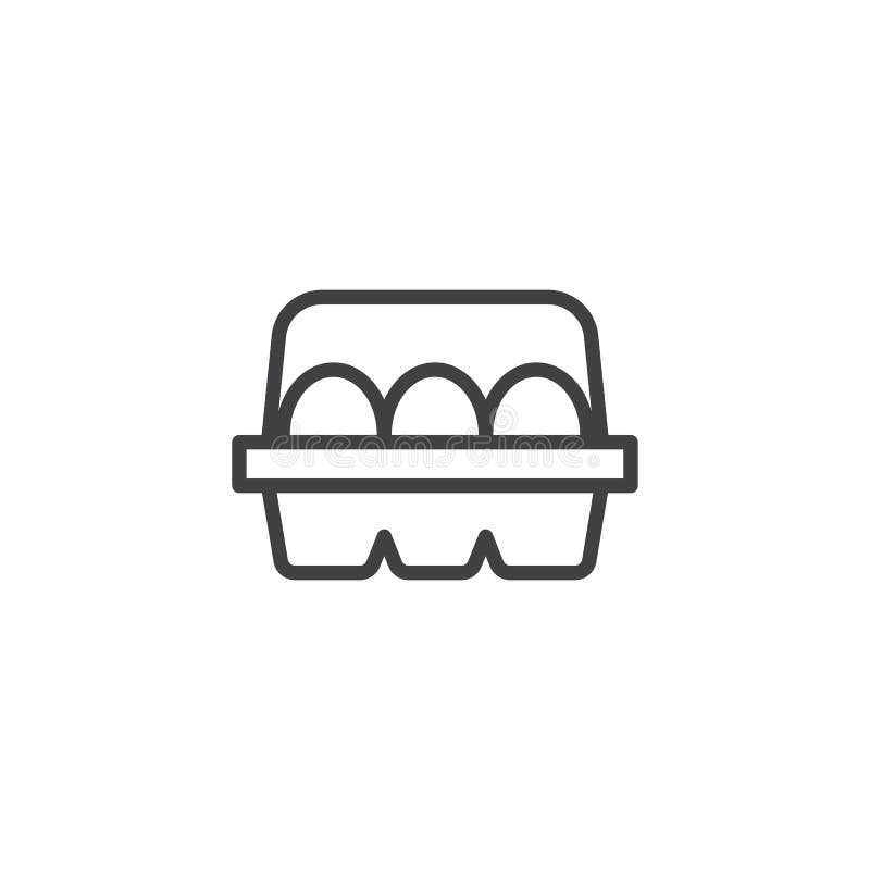 Eggs in Box Package Outline Icon Stock Vector - Illustration of eggs ...