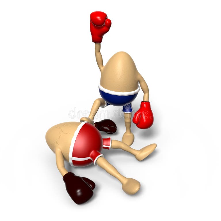 Eggs Boxing - Winner on Top Stock Illustration - Illustration of attack ...
