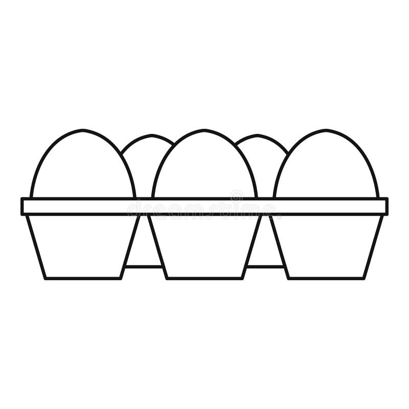 Eggs in Carton Package Icon, Outline Style Stock Vector - Illustration ...