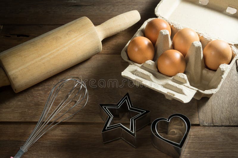 Eggs in Container with Baking Tools. Stock Image - Image of kitchen ...