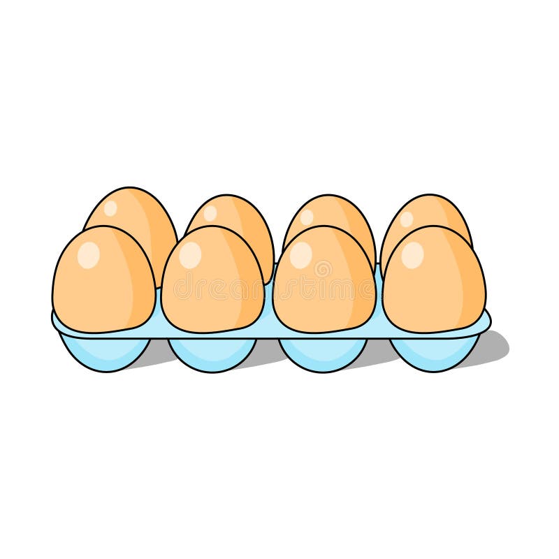 Eggs in a Container. Cartoon Vector Illustration Stock Vector ...