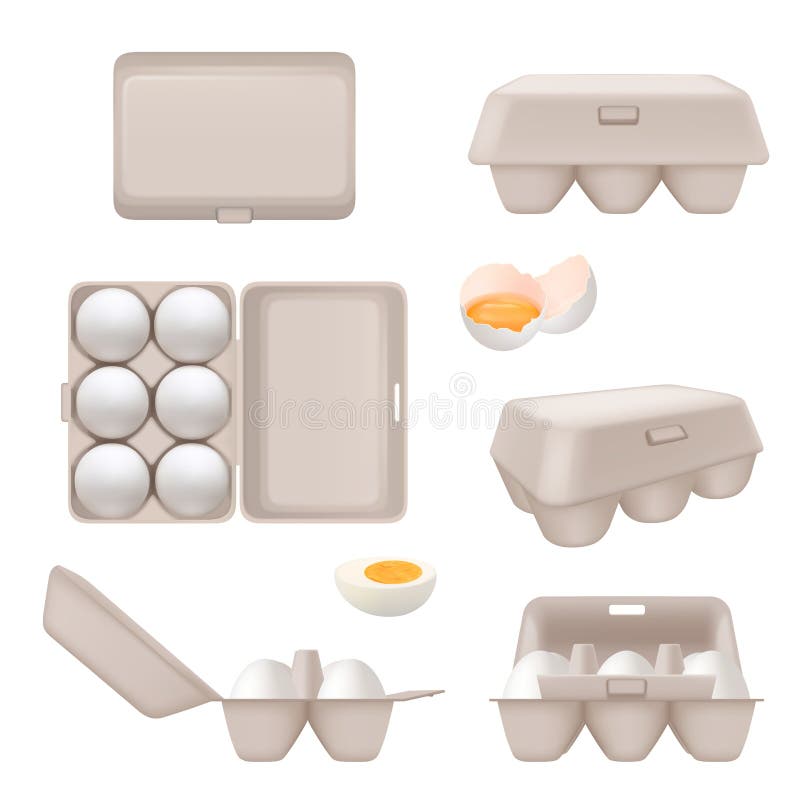 Eggs Containers. Tray Boxes for Food Eggs Packages for Retail Decent ...